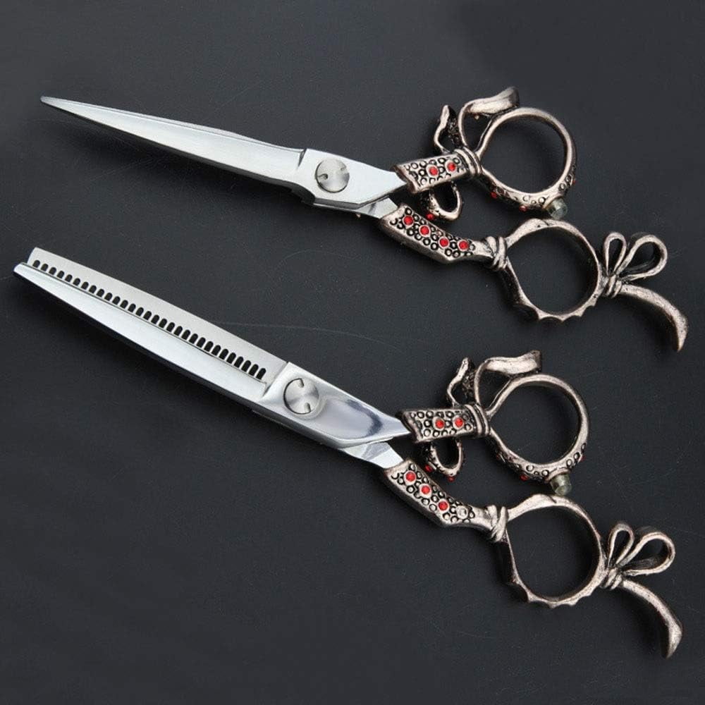 6 Inch Hairdresser Haircut Flat Scissor + Tooth Sccissor Tools Set Hair ...