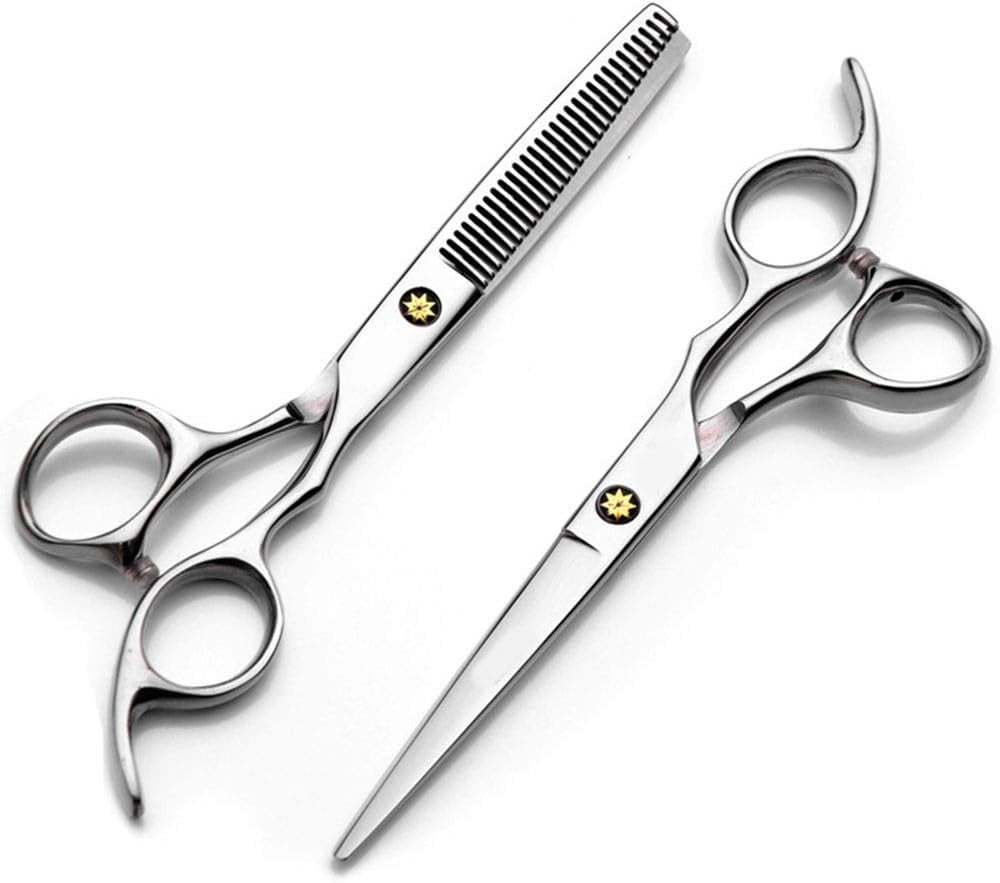 6 Inch Hairdresser Haircut Flat Scissor + Tooth Scissor Hair Care Tools ...