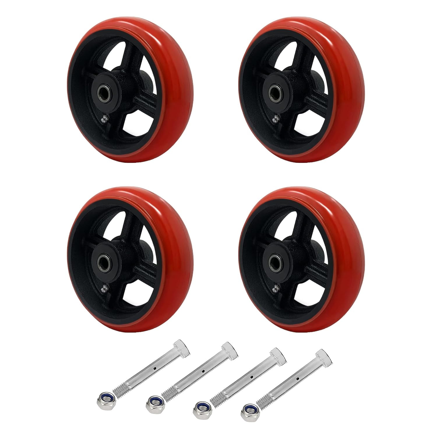 6 Inch Heavy Duty Caster Wheel-Industrial Caster Wheels, Polyurethane ...