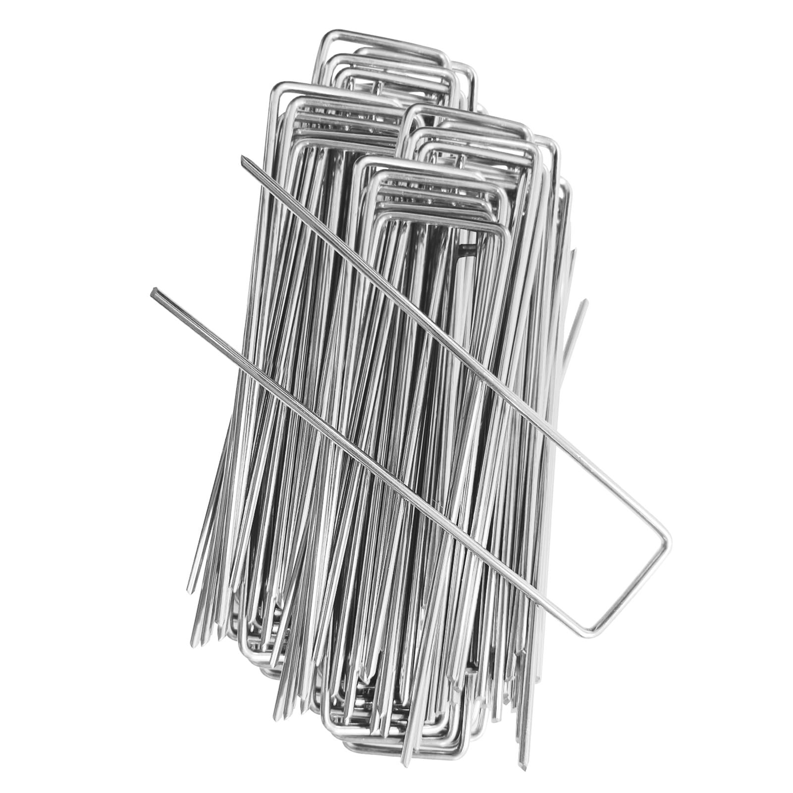 SHIKUN 6-Inch Galvanized Garden Staples, U-Shaped Metal Tent Stakes ...