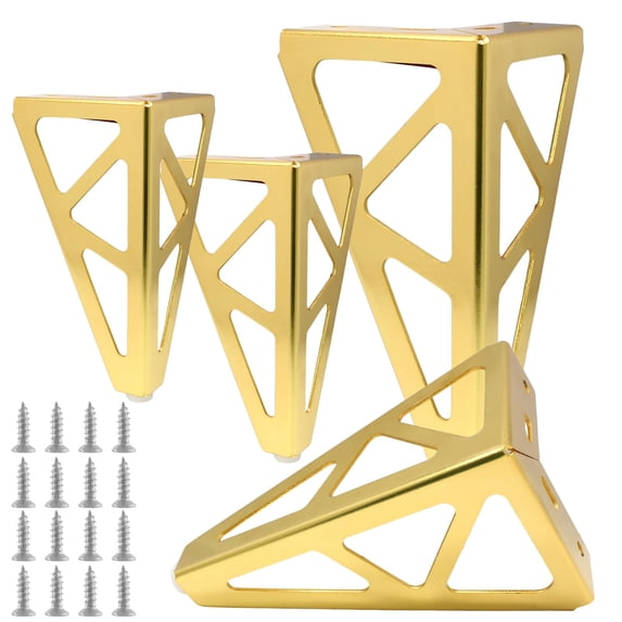 6 Inch Heavy Duty Gold-Tone Metal Furniture Legs, Mid-Century Modern ...