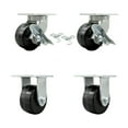 6 Inch Heavy Duty Phenolic Wheel Caster Set 2 Swivel Lock and Brake 2 ...