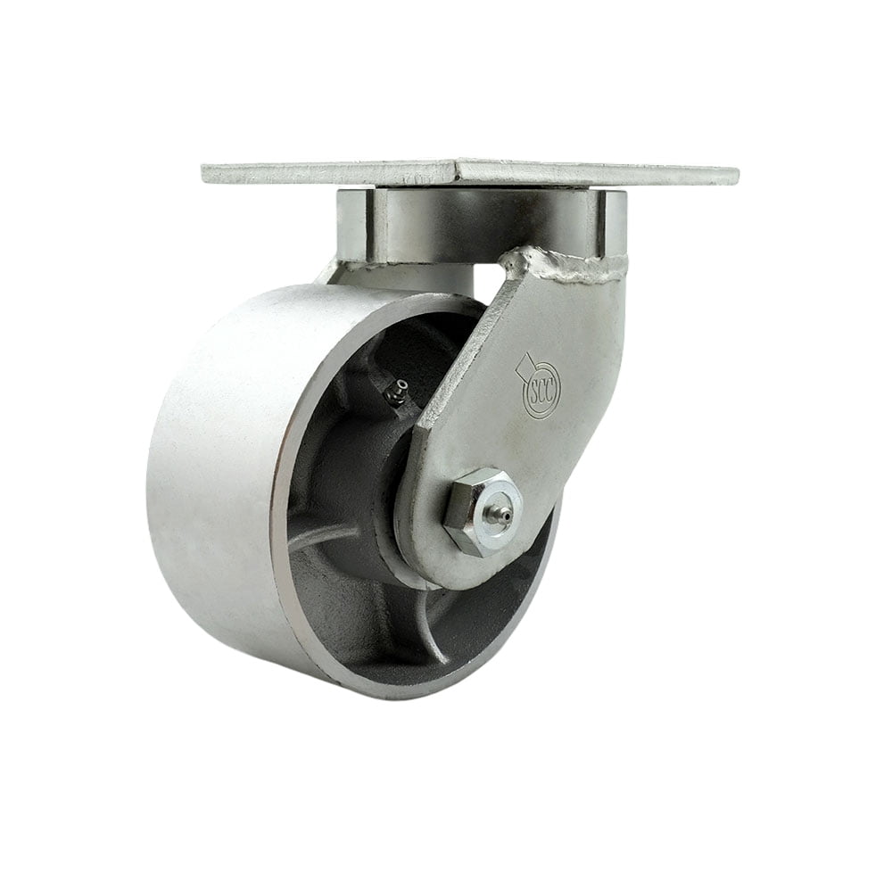 6 Inch Heavy Duty Red Semi Steel Cast Iron Wheel Swivel Caster with ...