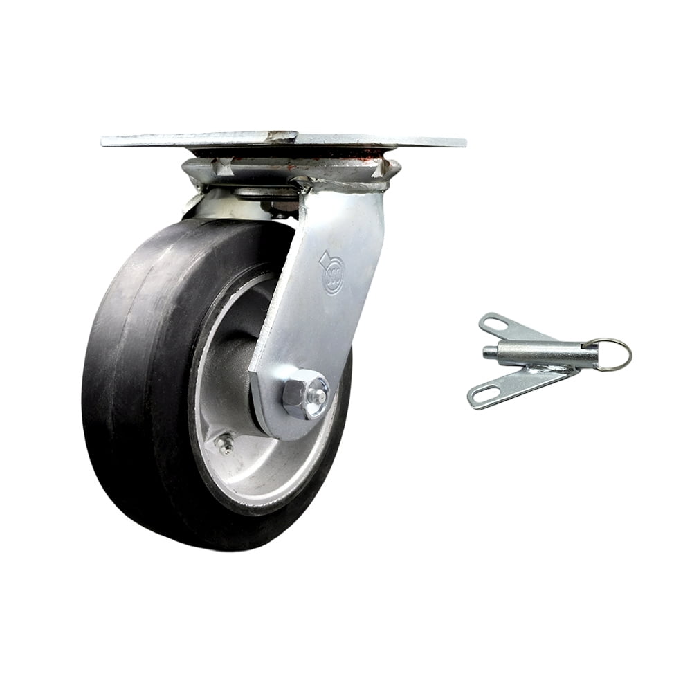 6 Inch Heavy Duty Rubber on Aluminum Caster with Ball Bearing and ...