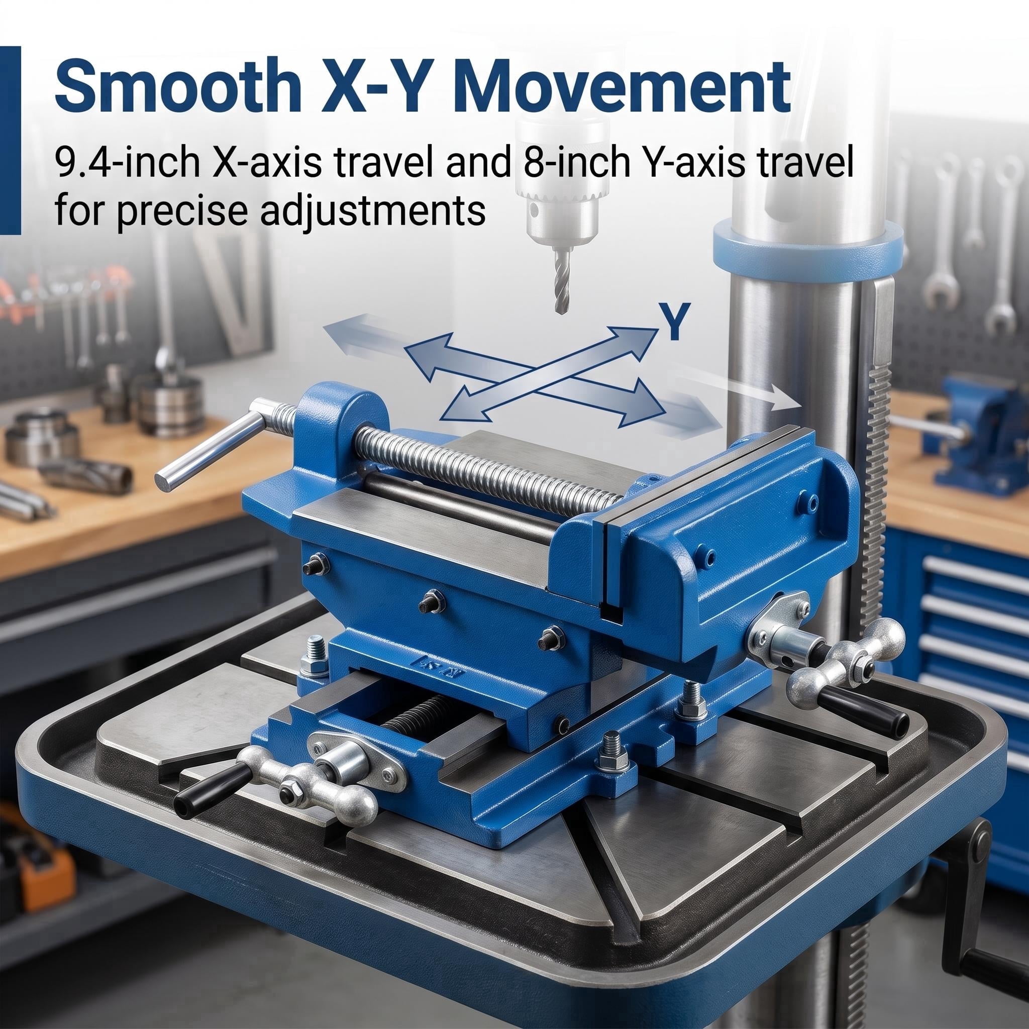 6 Inch High Precision Cross Slide Vise, Heavy Duty Cast Iron Drill ...
