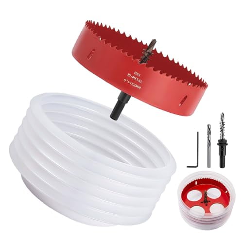 6 Inch Hole Saw Dust Bowl for Recessed Lights Bi-Metal 6 Hole Cutter ...