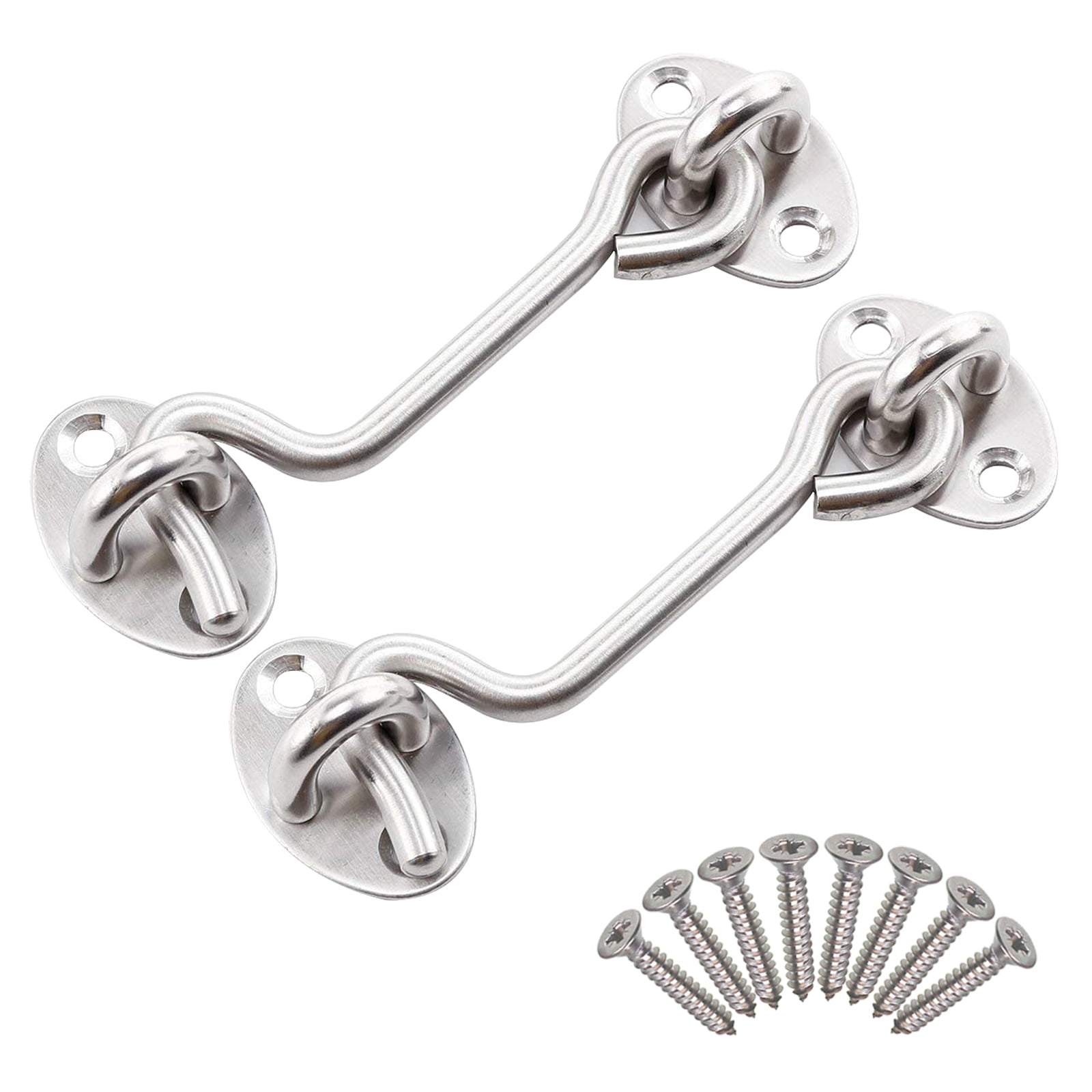 6 Inch Hook Eye Latch, TCHOSUZ 2 Pack Barn Door Latch Home Security ...