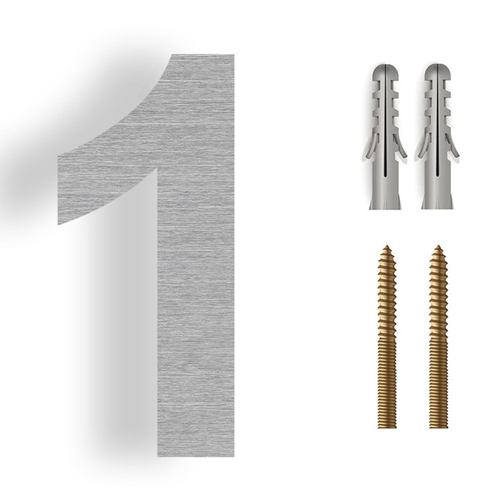 6 Inch House Number Sign Outdoor Silver Door Numbers Plate Home Address ...