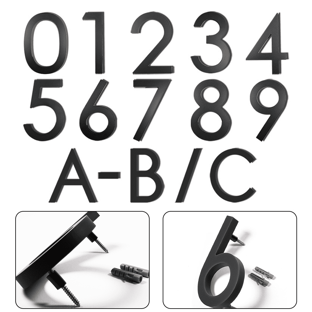 6 Inch House Numbers for Outside Modern Metal Black Address Numbers for ...