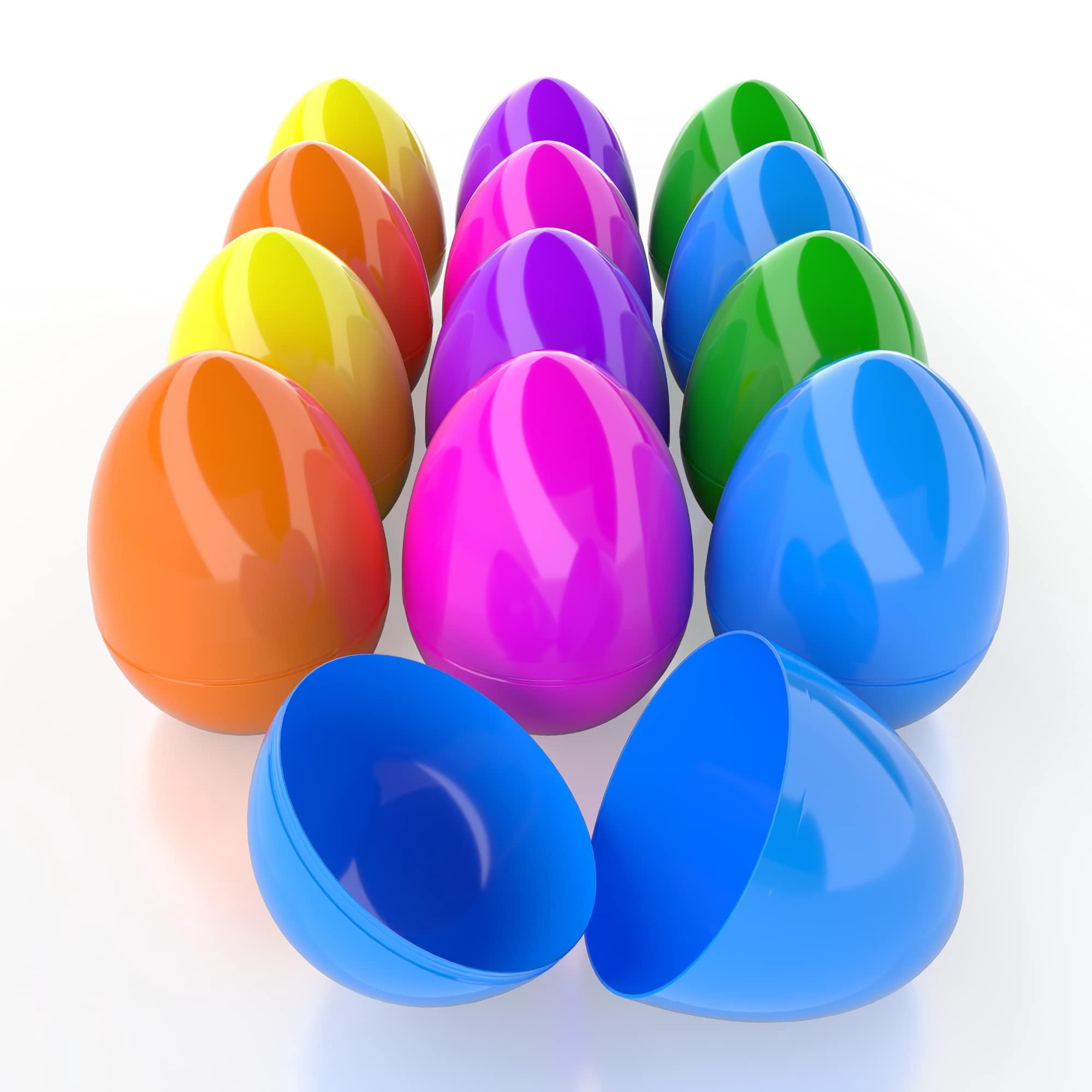 6 Inch Jumbo Fillable Easter Eggs, (12 pack) Colorful Bright Plastic ...