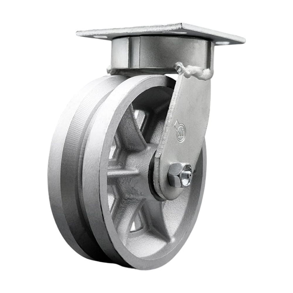 6 Inch KP V-Groove Semi Steel Cast Iron Wheel Swivel Caster w/Bronze ...