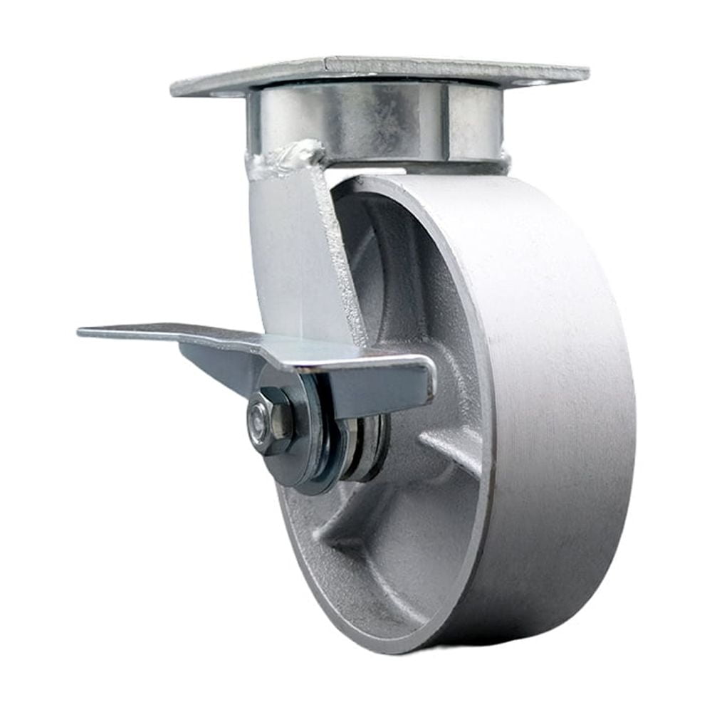 6 Inch Kingpinless Semi Steel Wheel Swivel Caster with Brake Service ...