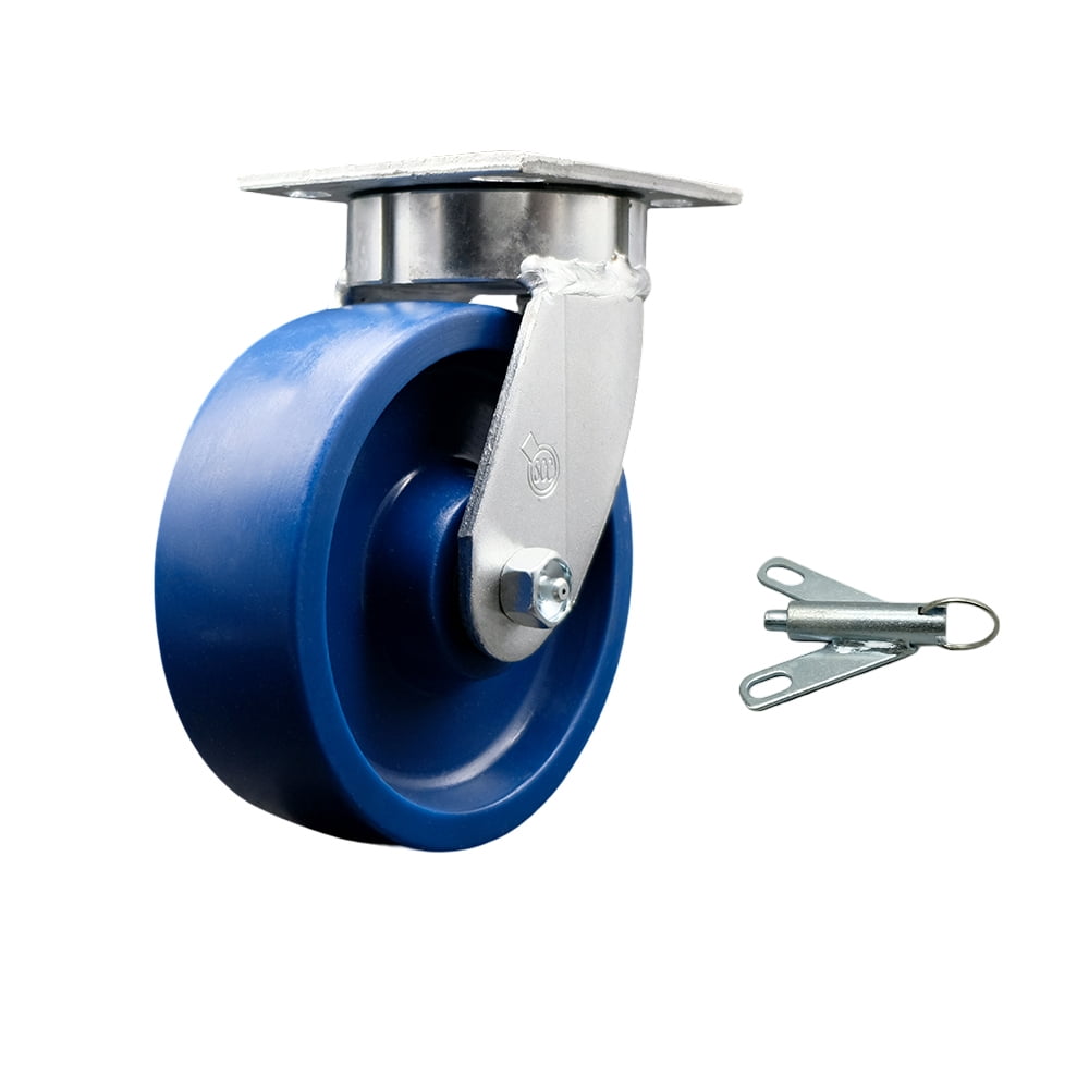 6 Inch Kingpinless Solid Poly Wheel Swivel Caster with Swivel Lock SCC ...