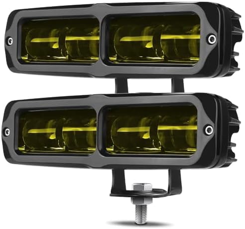 6 Inch LED Light Bar, 2PCS Yellow Amber 4000K Spot Fog Lights with ...