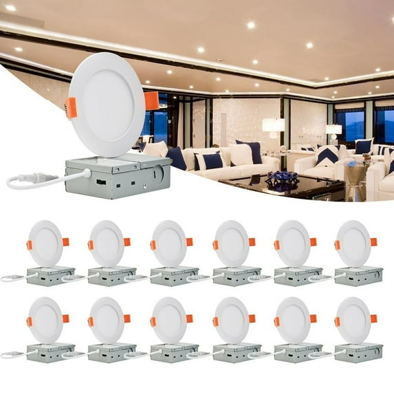 6 Inch LED Recessed Ceiling Light, 12 Pack, 13W 5CCT Dimmable Downlight ...