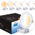 6 Inch LED Recessed Light Canless Wafer Pot Lighting, Dimmable & 3000K ...