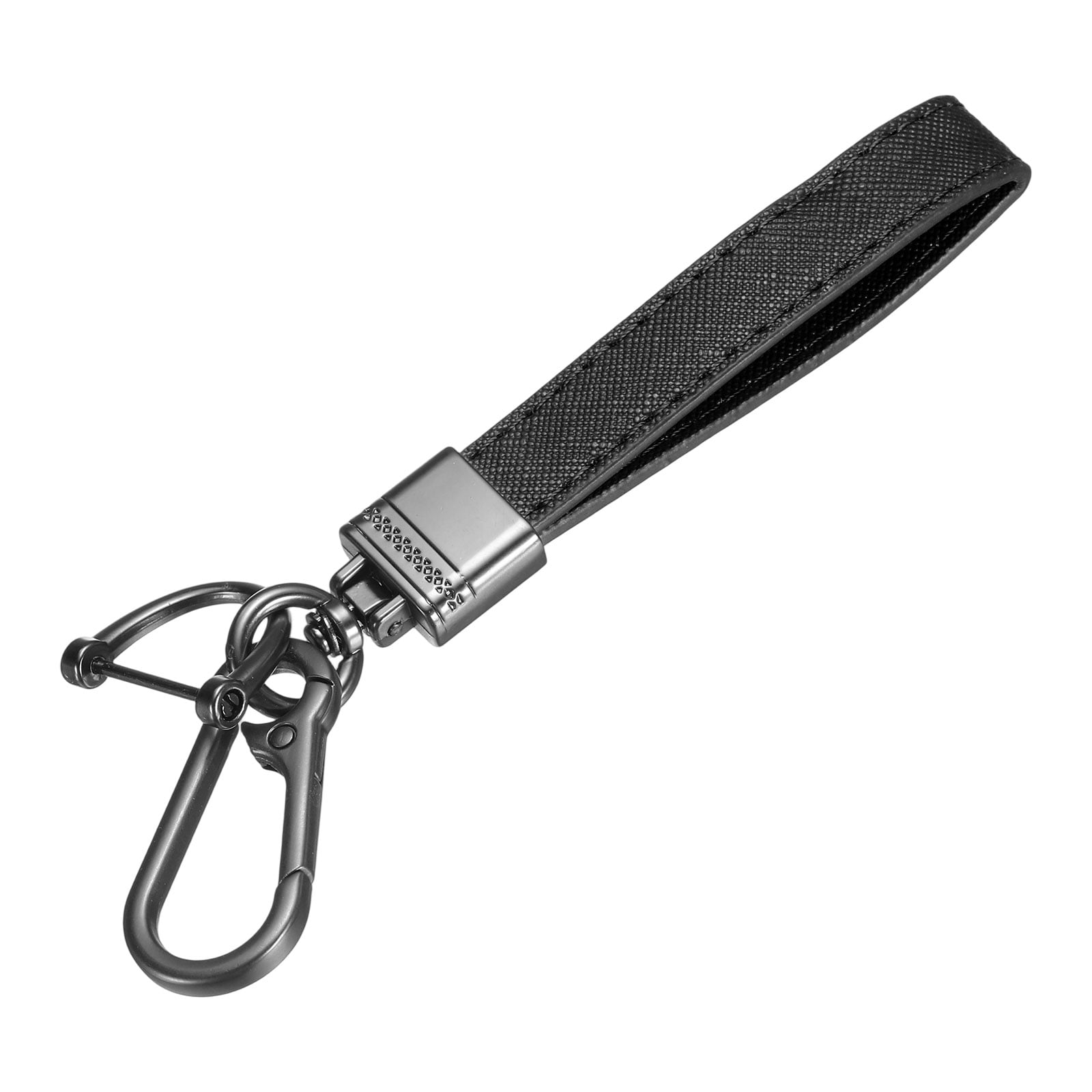 6 Inch Leather Keychain, Leather Key Fob Wristlet Car Key Chain Ring ...