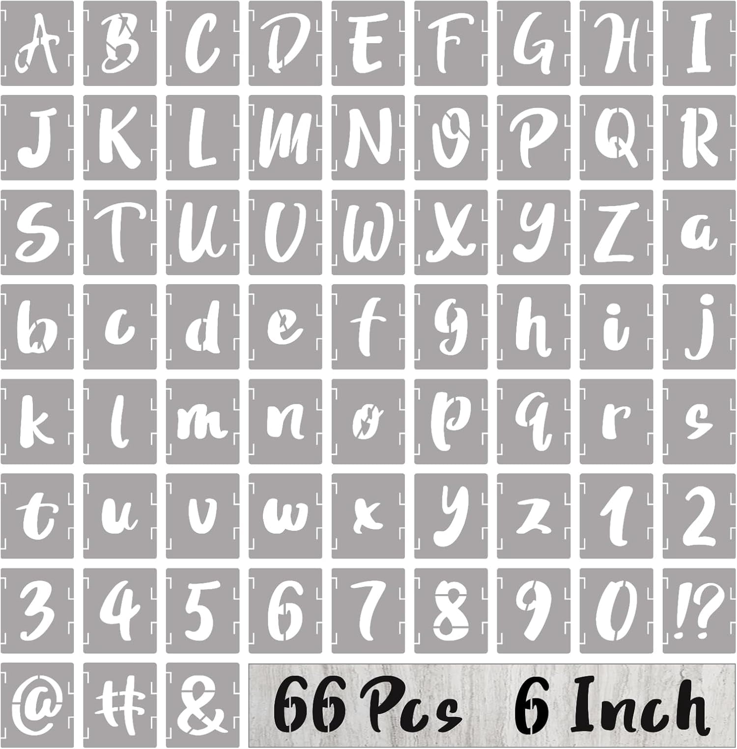 6 Inch Letter Stencils and Numbers, 66 count Alphabet Symbol ...