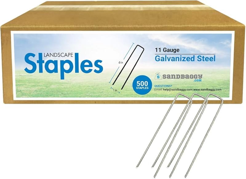6 Inch Long Galvanized Landscape Staples ~ SOD Staples Garden Stakes ...