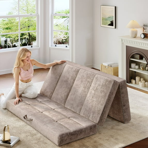 6 Inch Mattress Topper Tri-Fold Memory Foam Mattress Topper Full Size ...