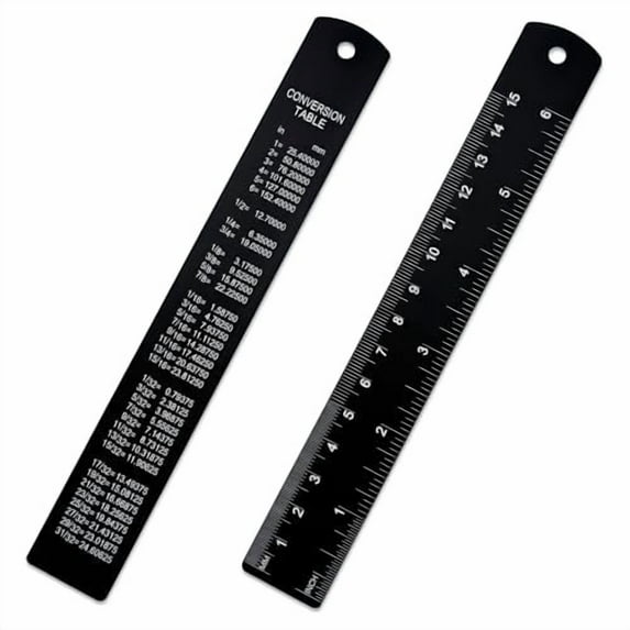 6 Inch Metal Ruler Stainless Steel Rulers for Office and School 2Pack ...
