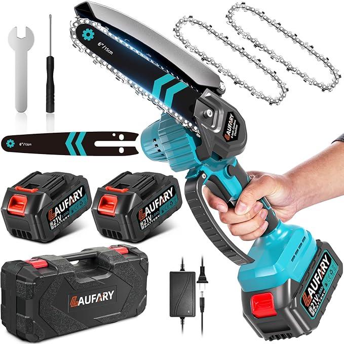 6-Inch Mini Chainsaw Cordless, Portable Handheld Electric Chain Saw ...