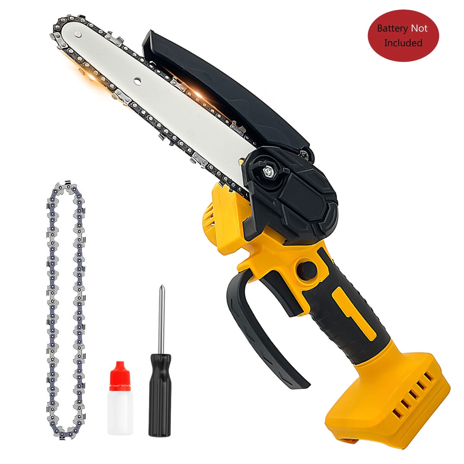 6-Inch Mini Cordless Electric Chainsaw - Lightweight 130° Rotatable ...