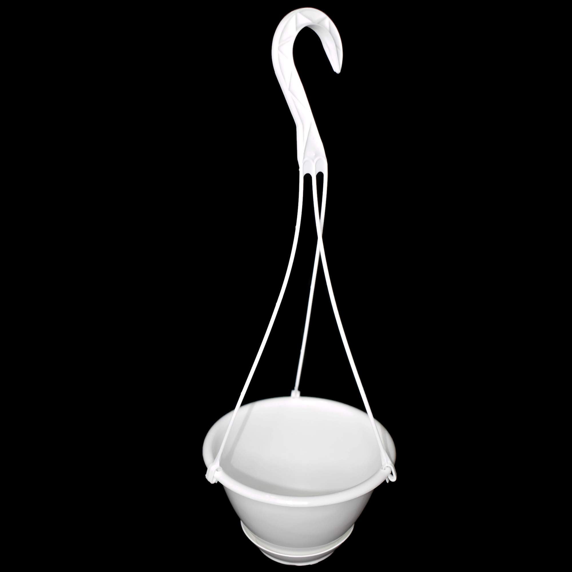 6 Inch Mini Hanging Planter with Attached Saucer, Small White Flower ...