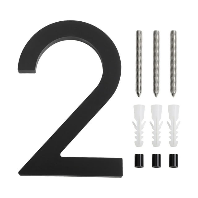 6 Inch Modern Floating House Numbers Door Black Shadow Home Address ...