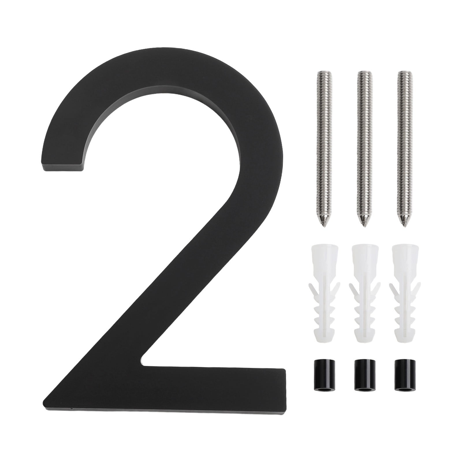 6 Inch Modern Floating House Numbers Door Black Shadow Home Address ...