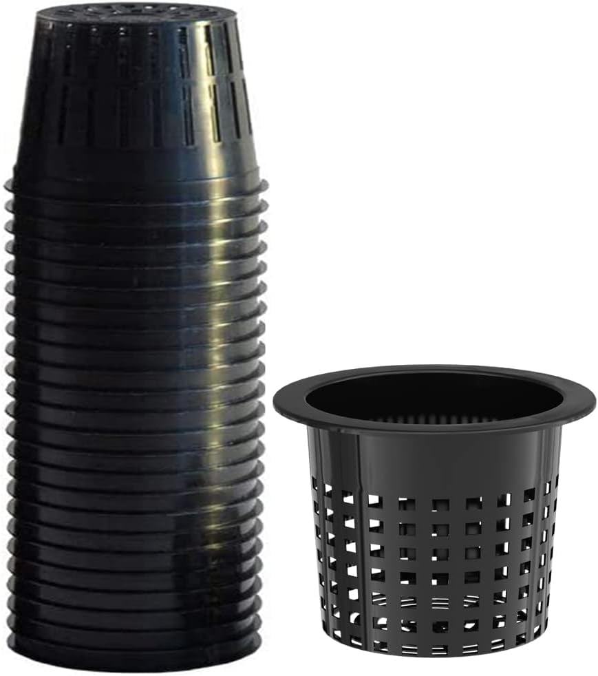 6 Inch Net Cups (12 Pack) - Net Pots for Hydroponics, Orchids Mesh ...