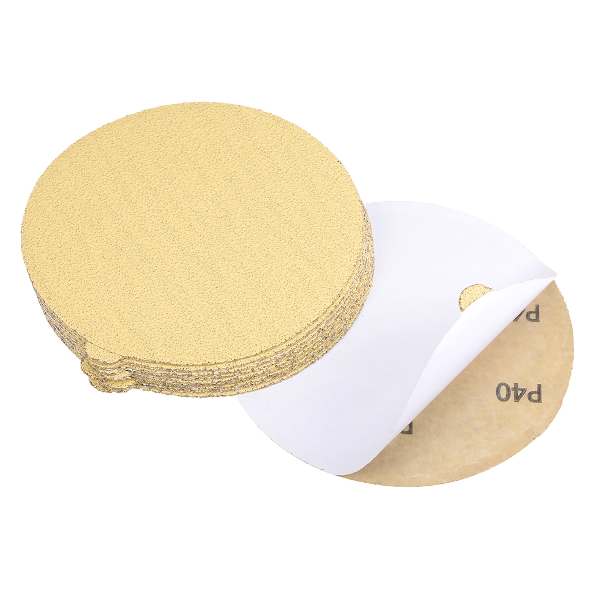 6-Inch PSA Sanding Disc Aluminum Oxide Adhesive Back Sandpaper Yellow ...