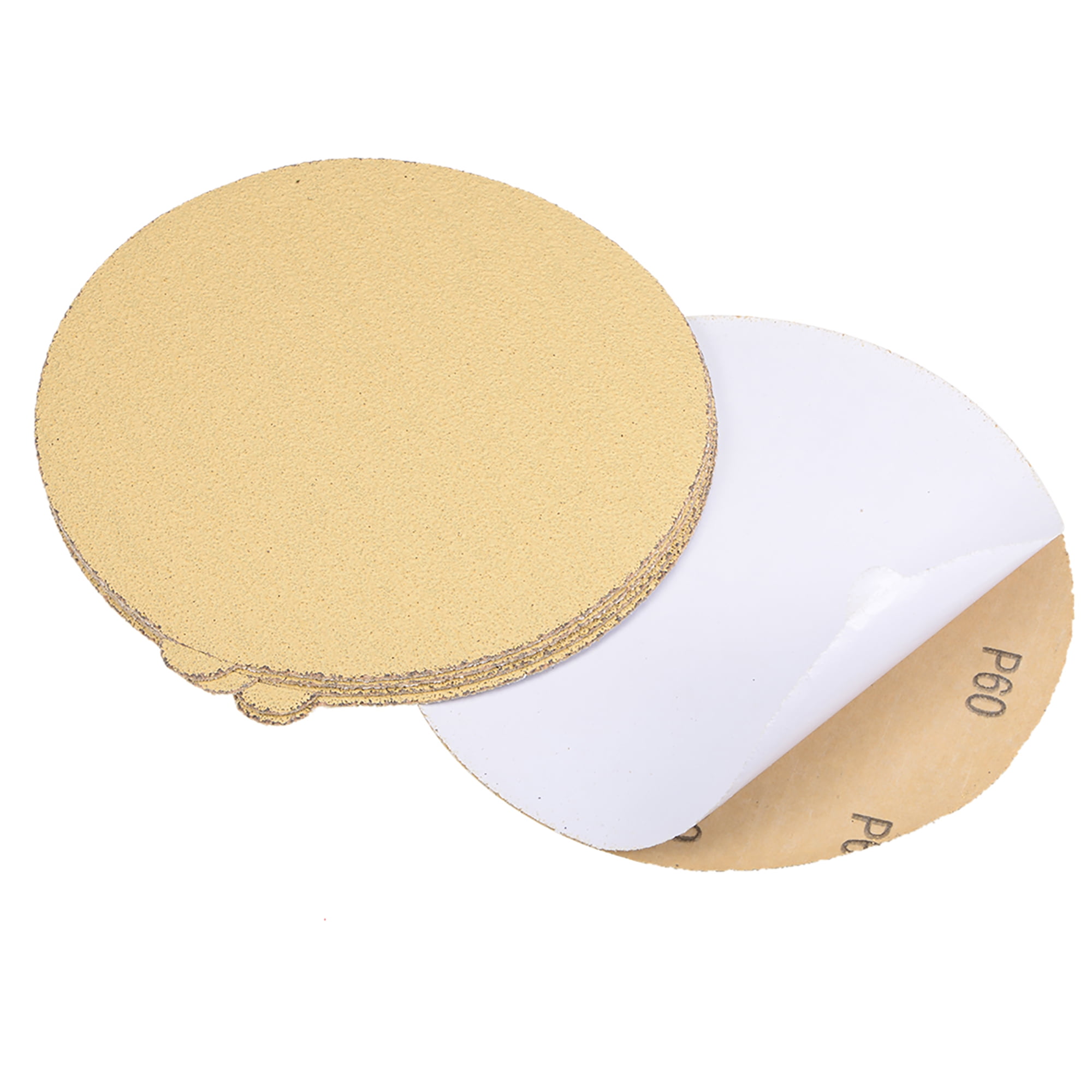 6-Inch PSA Sanding Disc Aluminum Oxide Adhesive Back Sandpaper Yellow ...