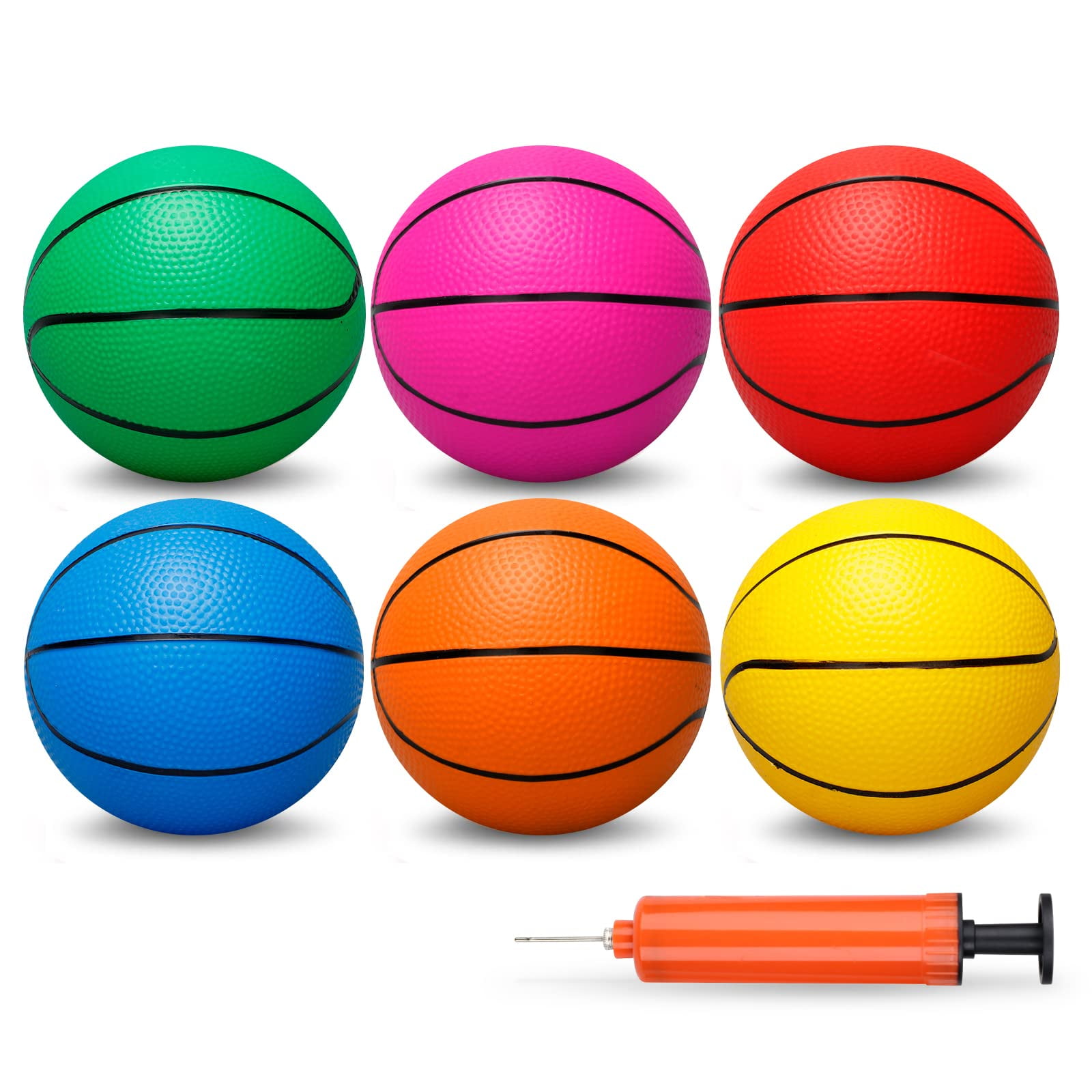6 Inch PVC Mini Basketball for Indoor Mini Hoops, Soft 6" Rubber Small ...