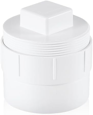 6 Inch PVC Sewer Cleanout Adapter with Plug Pipe Fitting, DWV Flush ...