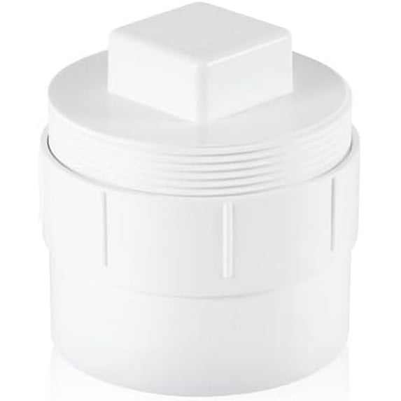 6 Inch PVC Sewer Cleanout Adapter with Plug Pipe Fitting, DWV Flush ...