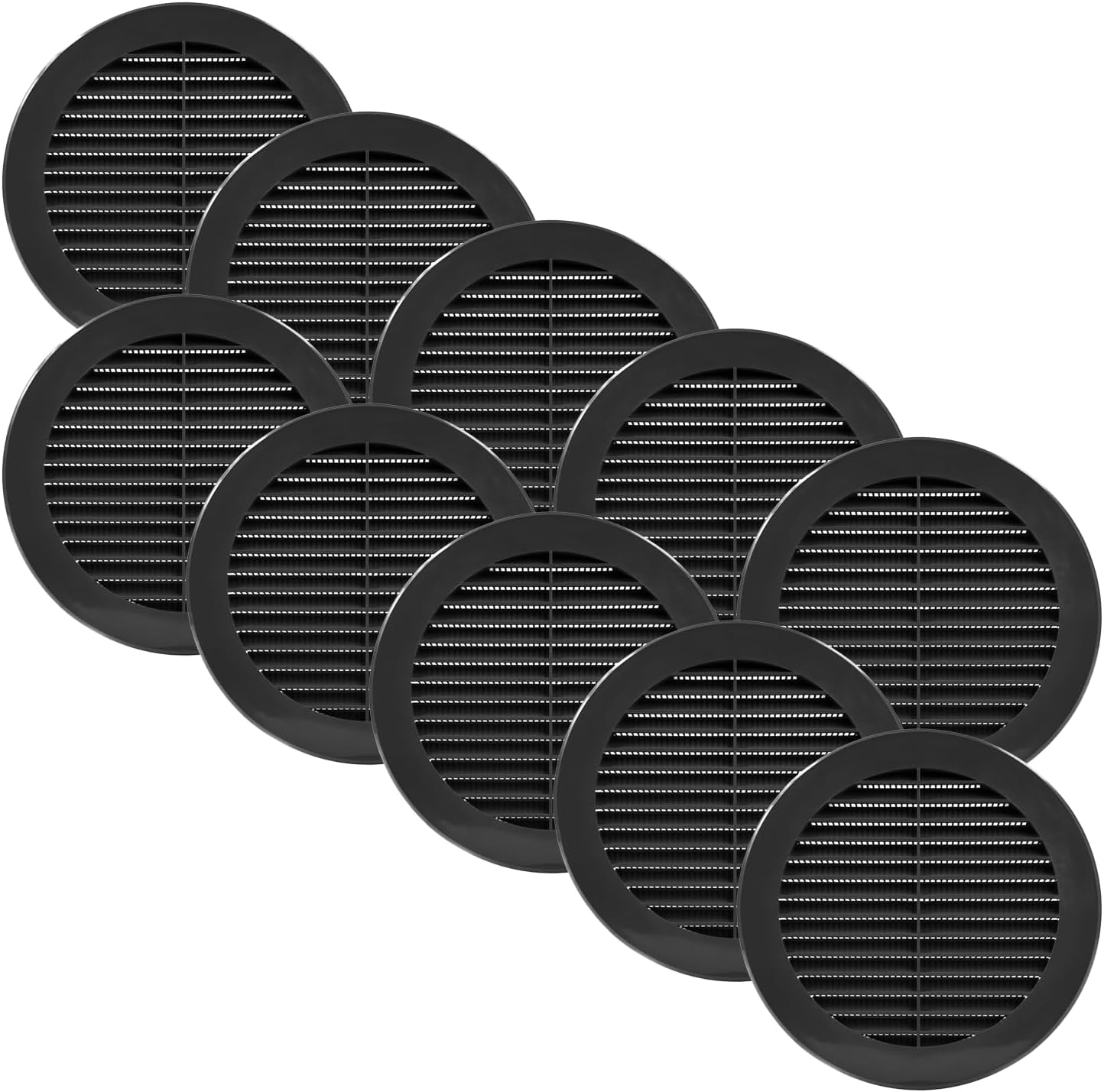 6 Inch - Pack of 10 - Black Soffit Vent Cover - Round Intake or Exhaust ...