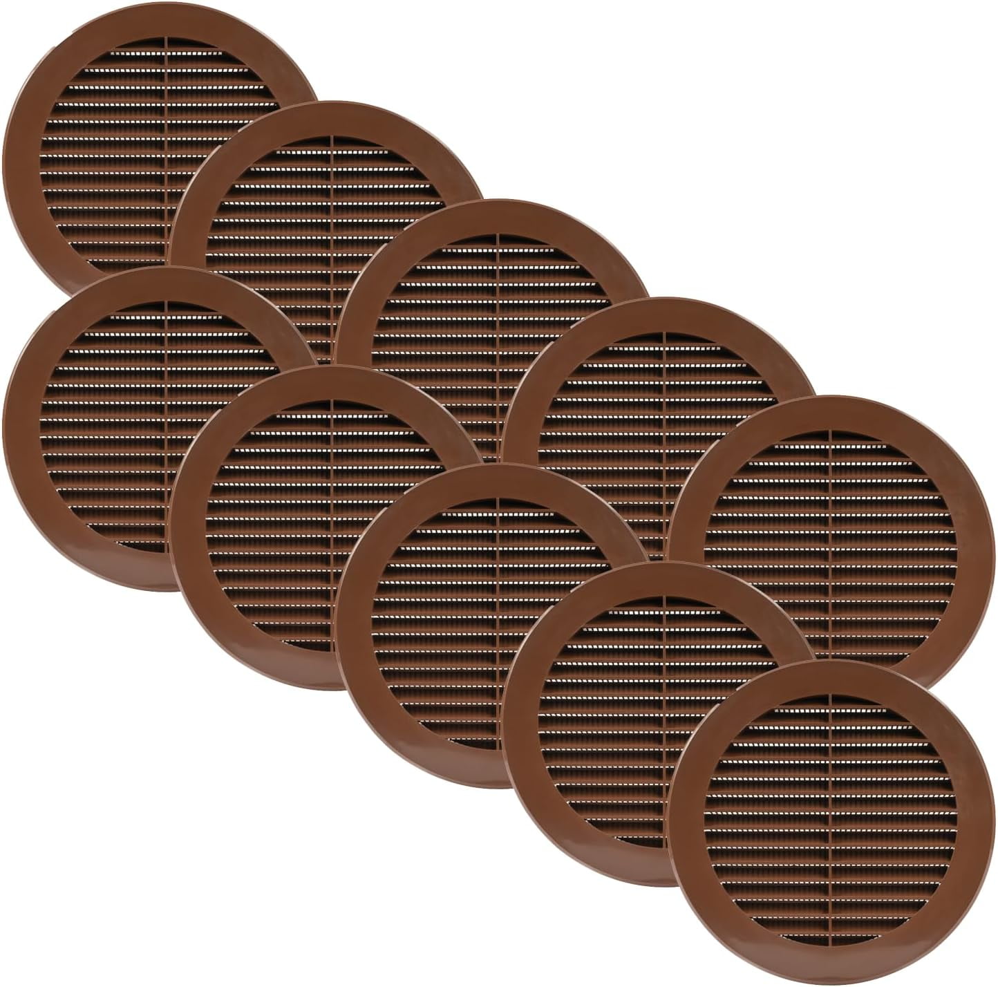 6 Inch - Pack of 10 - Brown Soffit Vent Cover - Round Intake or Exhaust ...