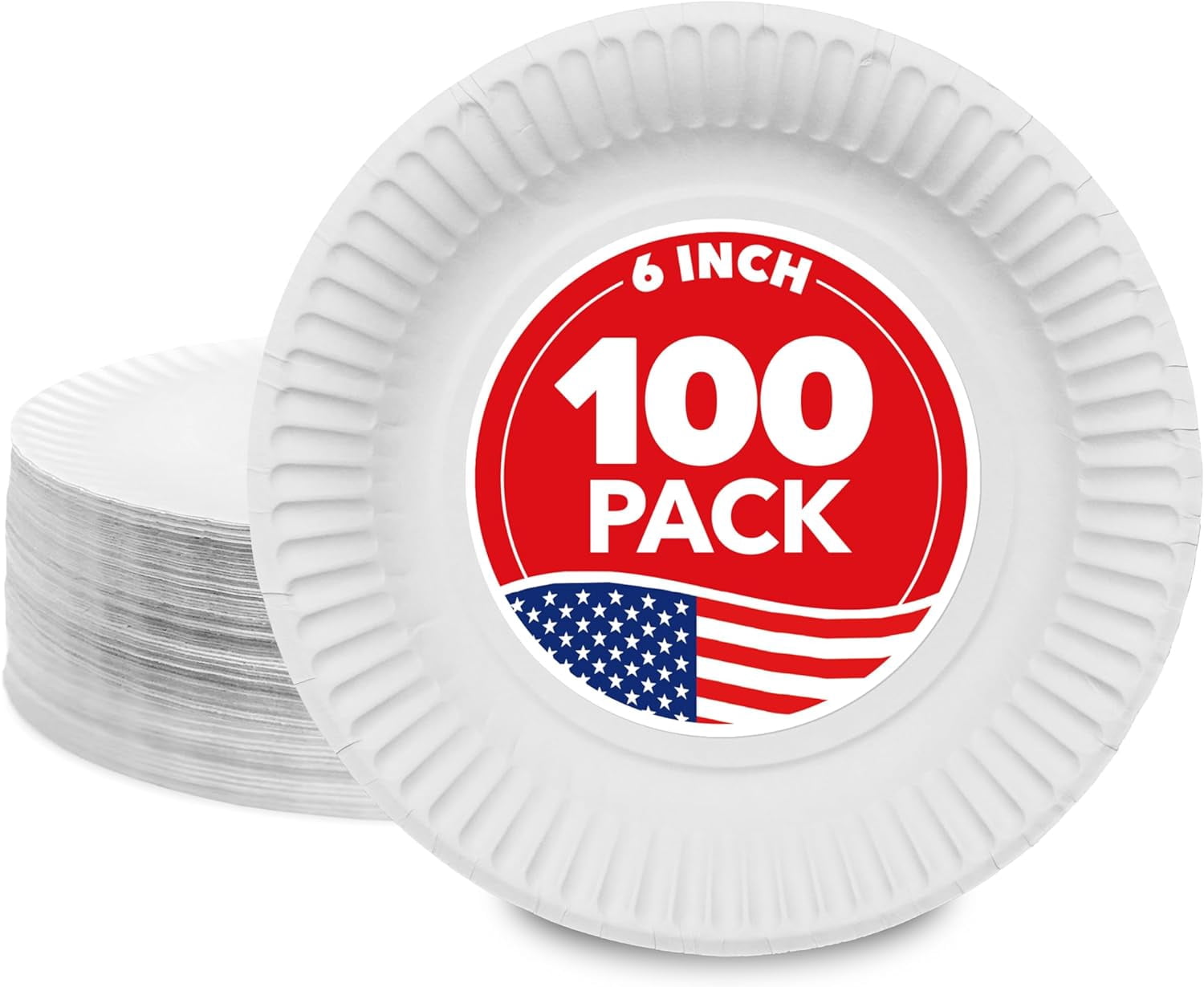 6-Inch Paper Plates Uncoated, Everyday Disposable Dessert Plates 6 ...