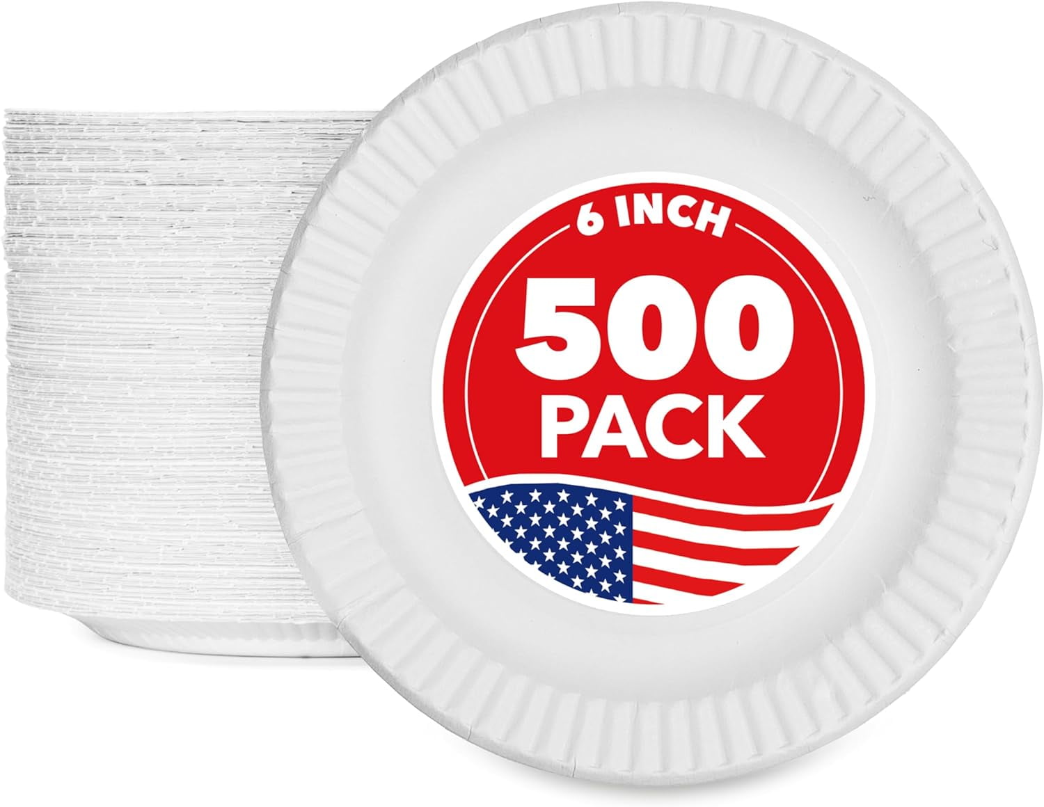 6-Inch Paper Plates Uncoated, Everyday Disposable Dessert Plates 6 ...