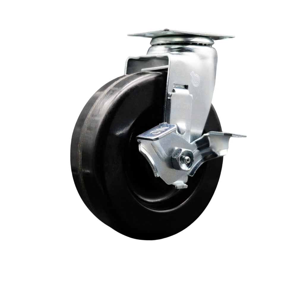 6 Inch Phenolic Swivel Caster with Ball Bearing and Brake SCC - Walmart.com