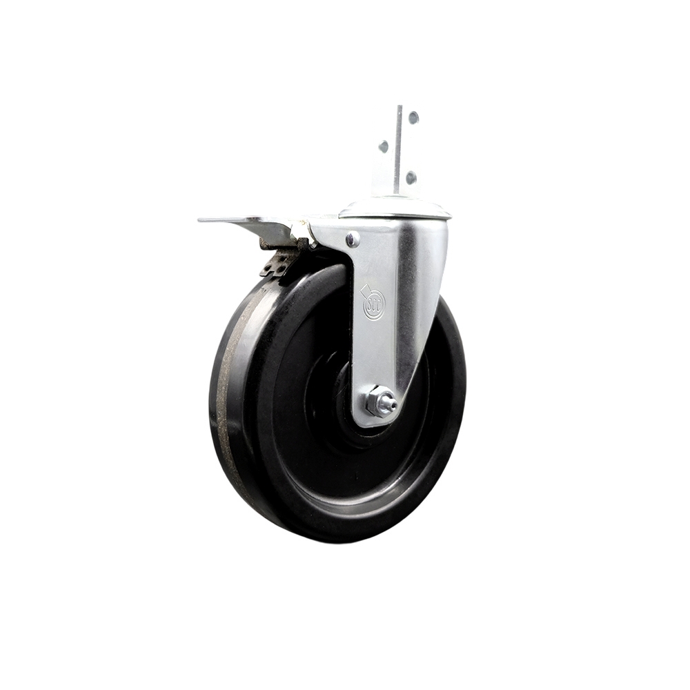 6 Inch Phenolic Wheel Swivel 3/4 Inch Square Stem Caster with Total ...