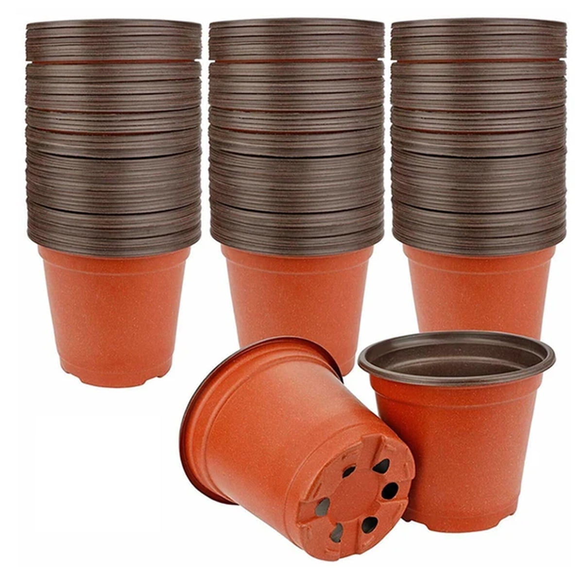 6 Inch Plastic Nursery Pots, Small Pots for Seed Starting, 50Pcs Plant ...