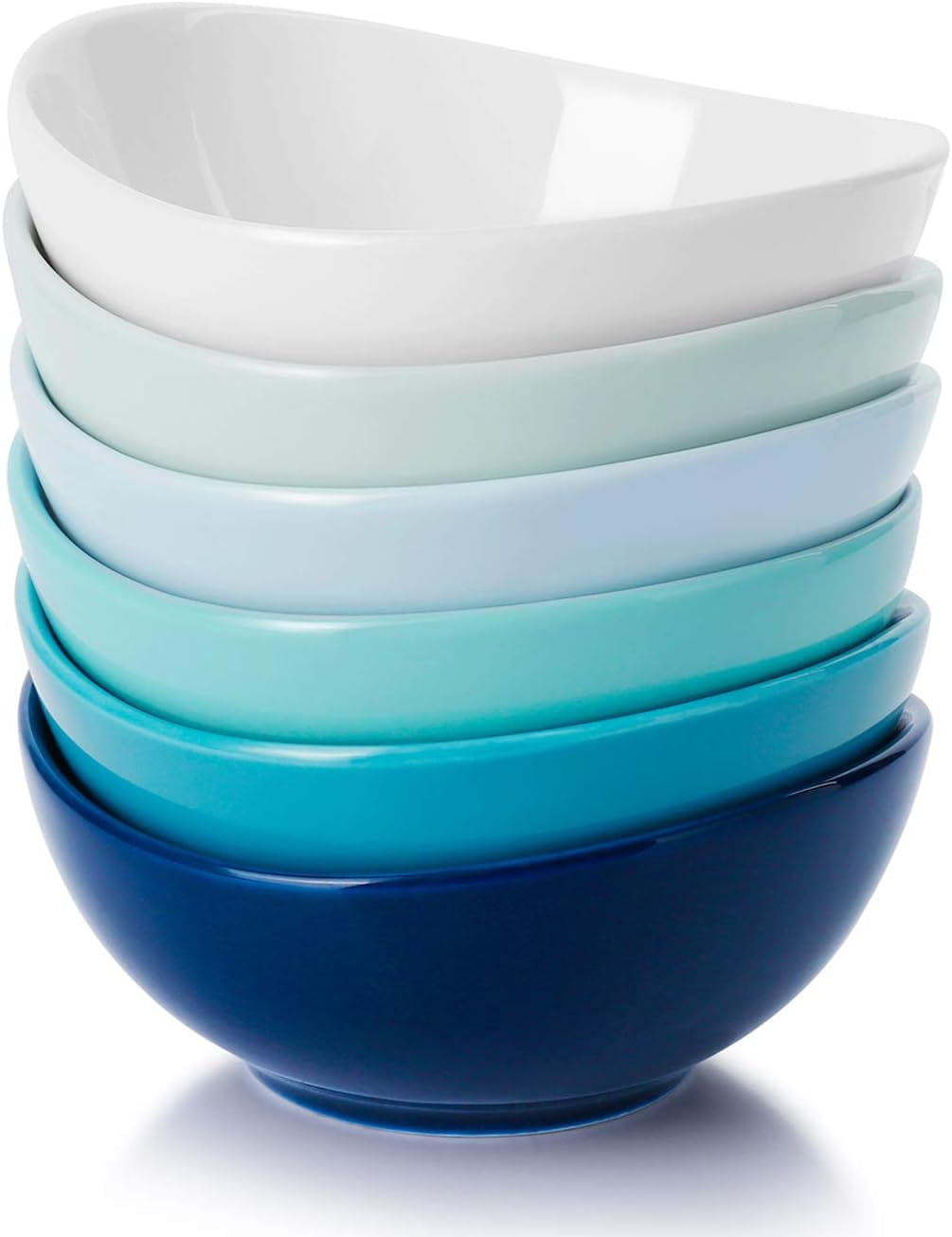 6 Inch Porcelain 18 oz Bowls Set of 6, for Soup | Cereal | Fruits ...