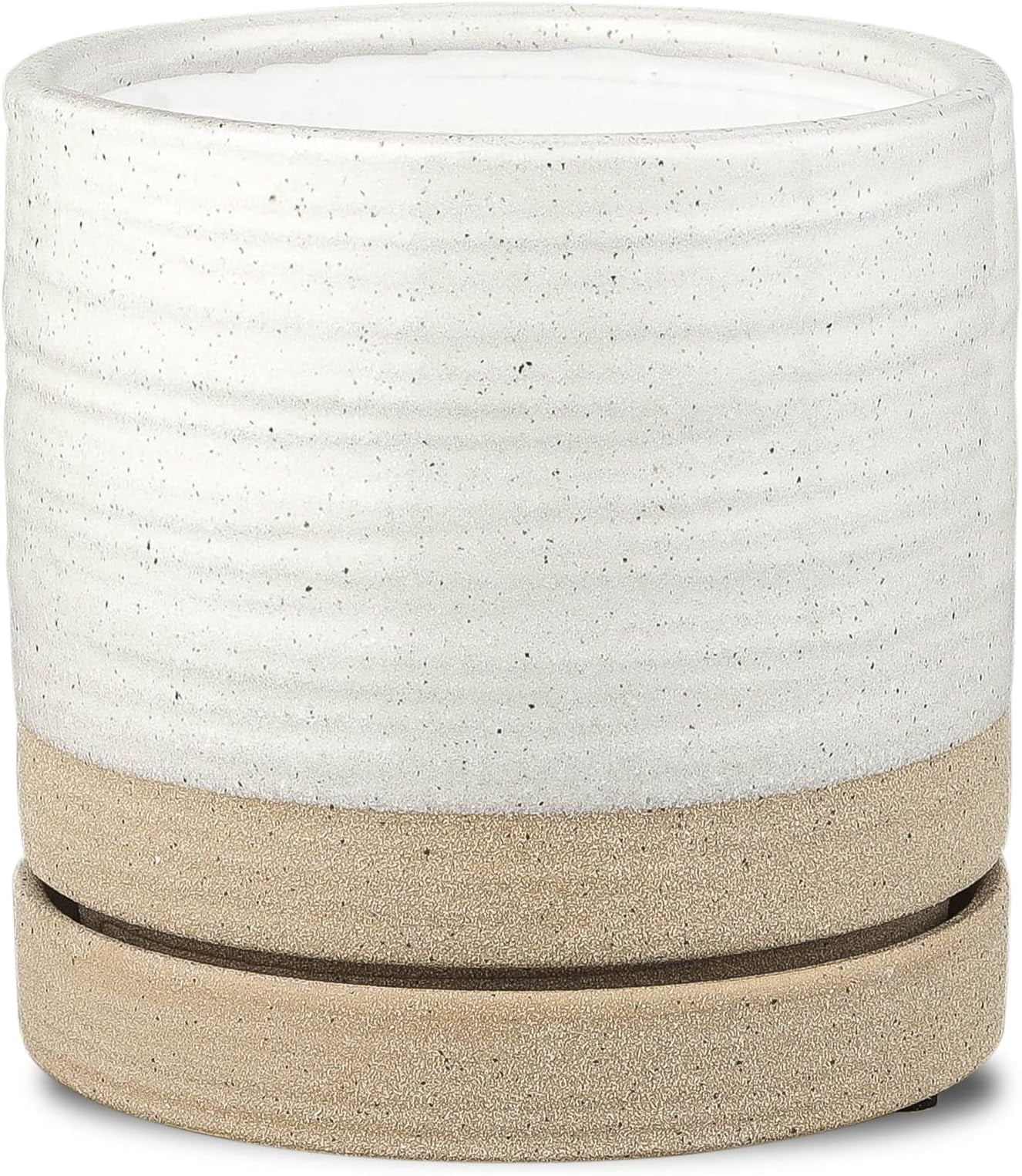 6 Inch Pots, Ceramic Planter Pot with Drainage Hole & , Indoor/Outdoor ...