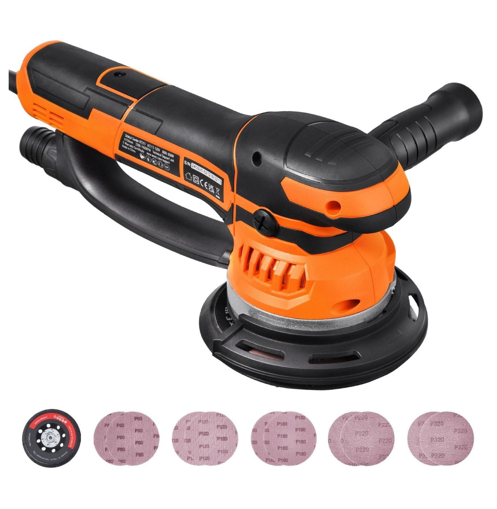 6 Inch Random Orbital Sander, DA & GA Dual Action Sander with 10 ...