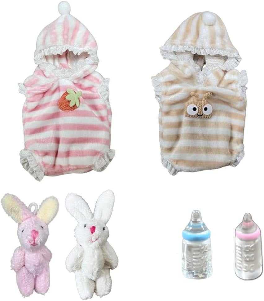 6 Inch Reborn Baby Dolls Clothes - Two Rabbits & Two Baby Bottles Baby ...