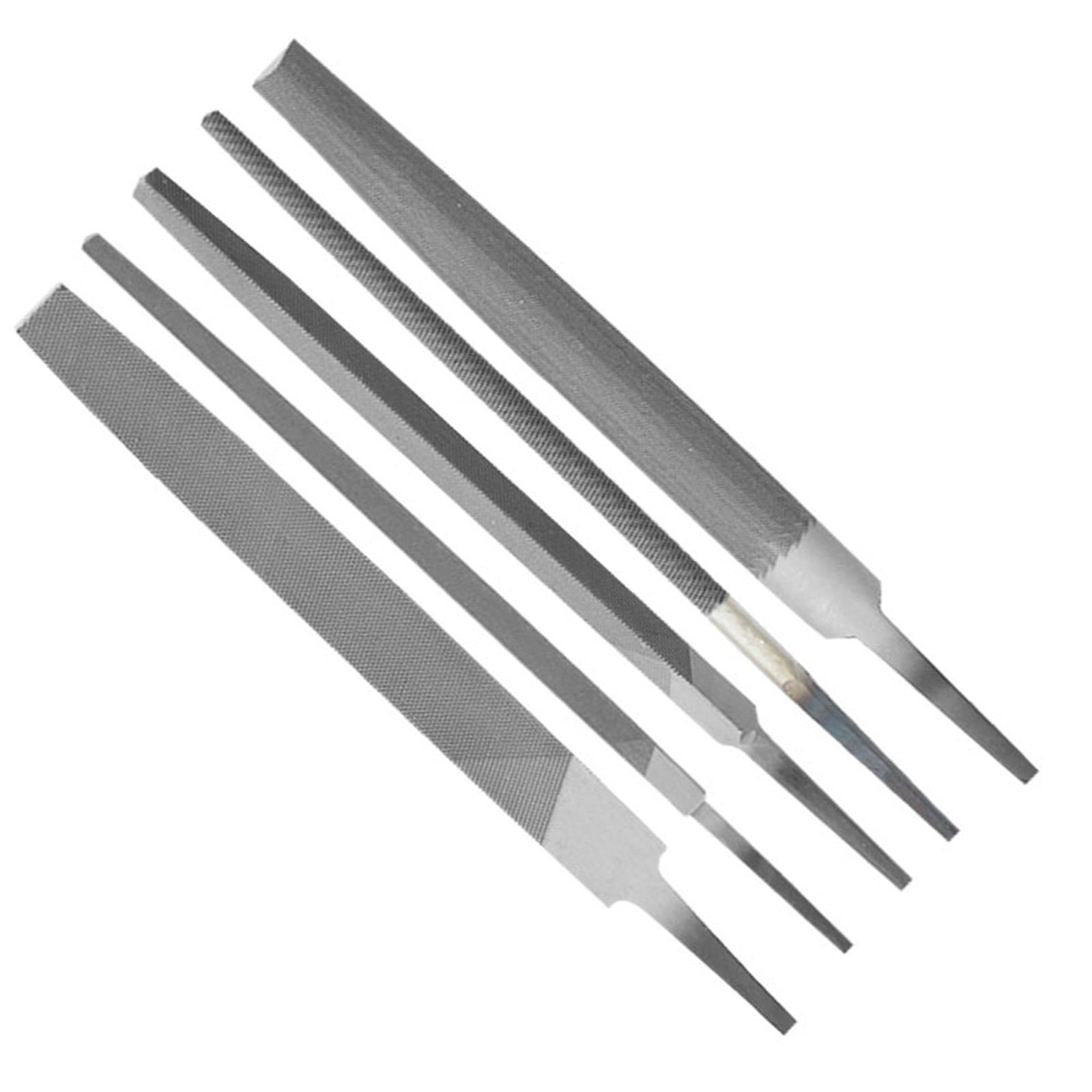 6 Inch Resistant Steel Files 5pc Assorted Shapes Flat Round Half Round ...