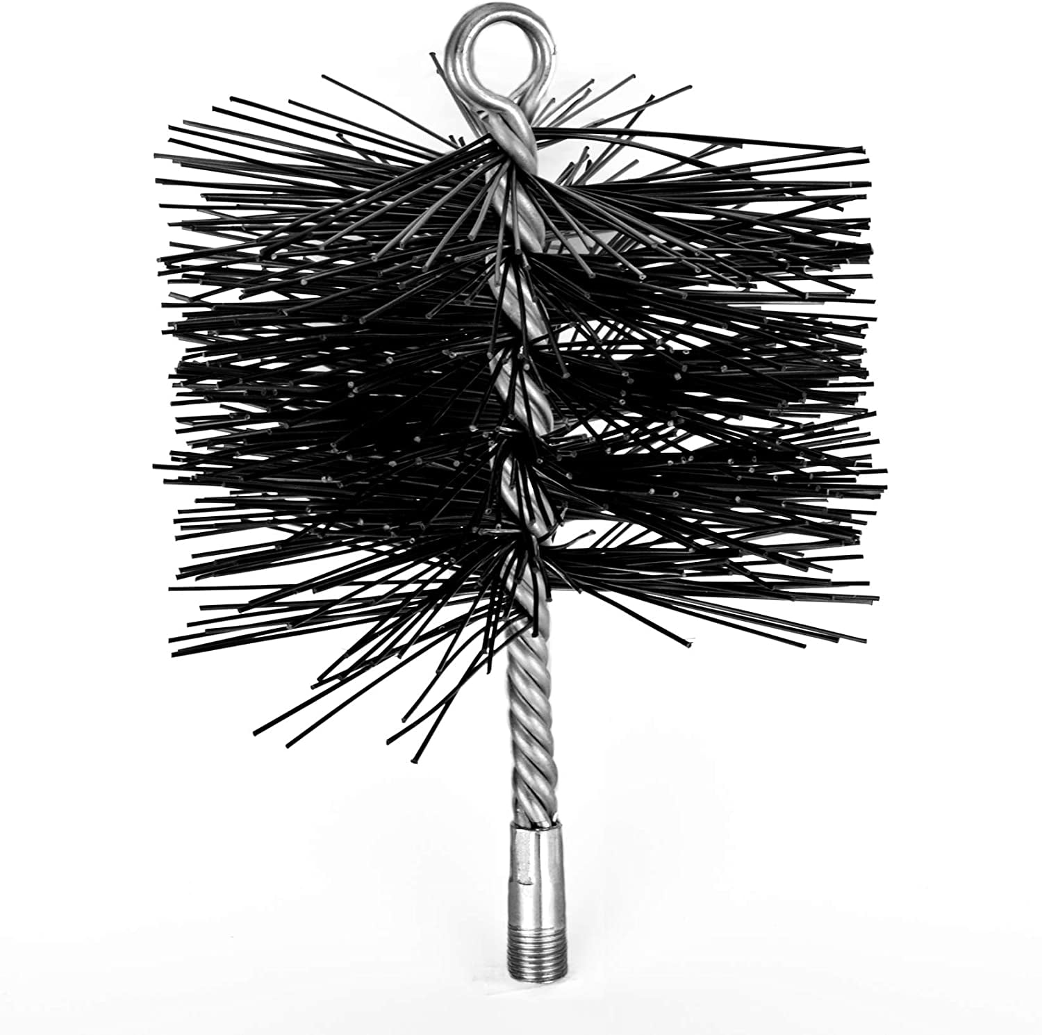 6 Inch Round Chimney Cleaning Brush with 1/4" NPT Fitting for Insulated ...