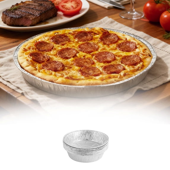 6'' Inch Round Tin Foil Pans Disposable Aluminum, Extra Deep Freezer ...